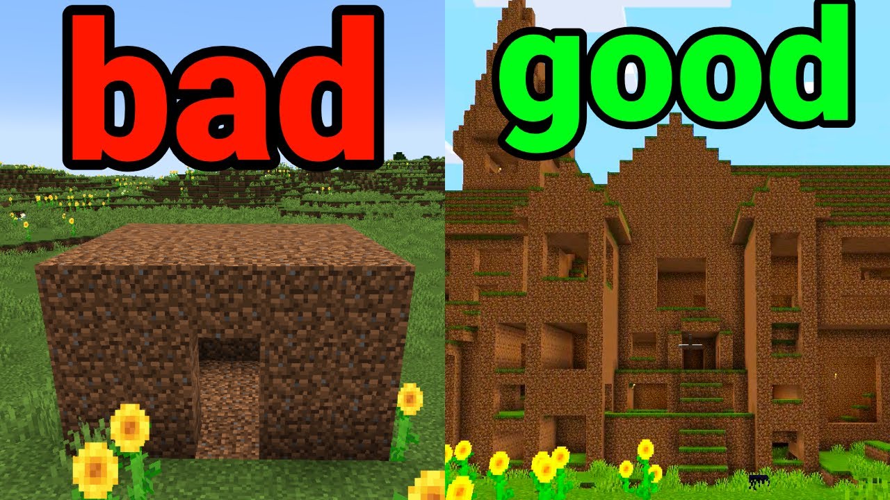 How to make your dirt house better in minecraft - YouTube