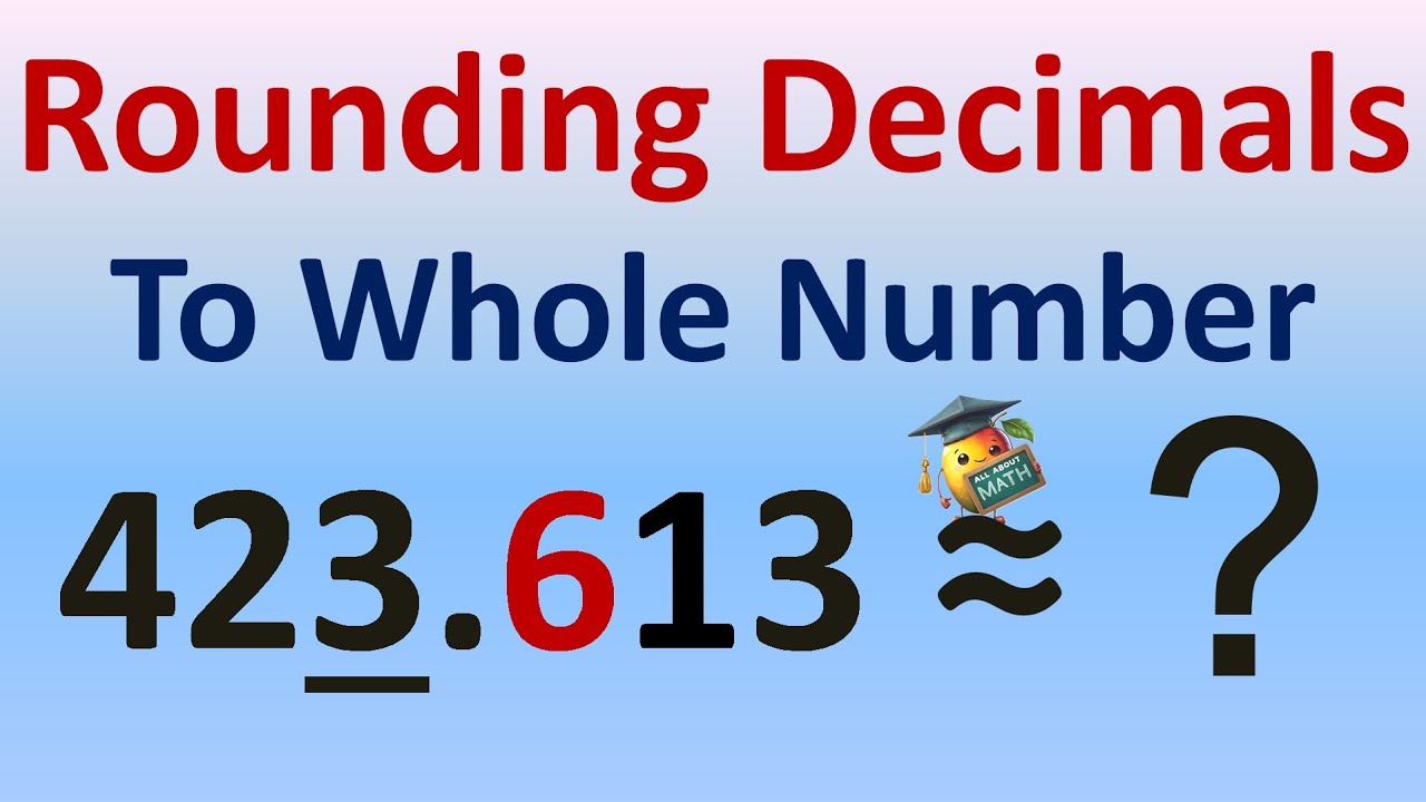 Rounding off Decimals To Nearest Whole Numbers : Estimation : Math ...