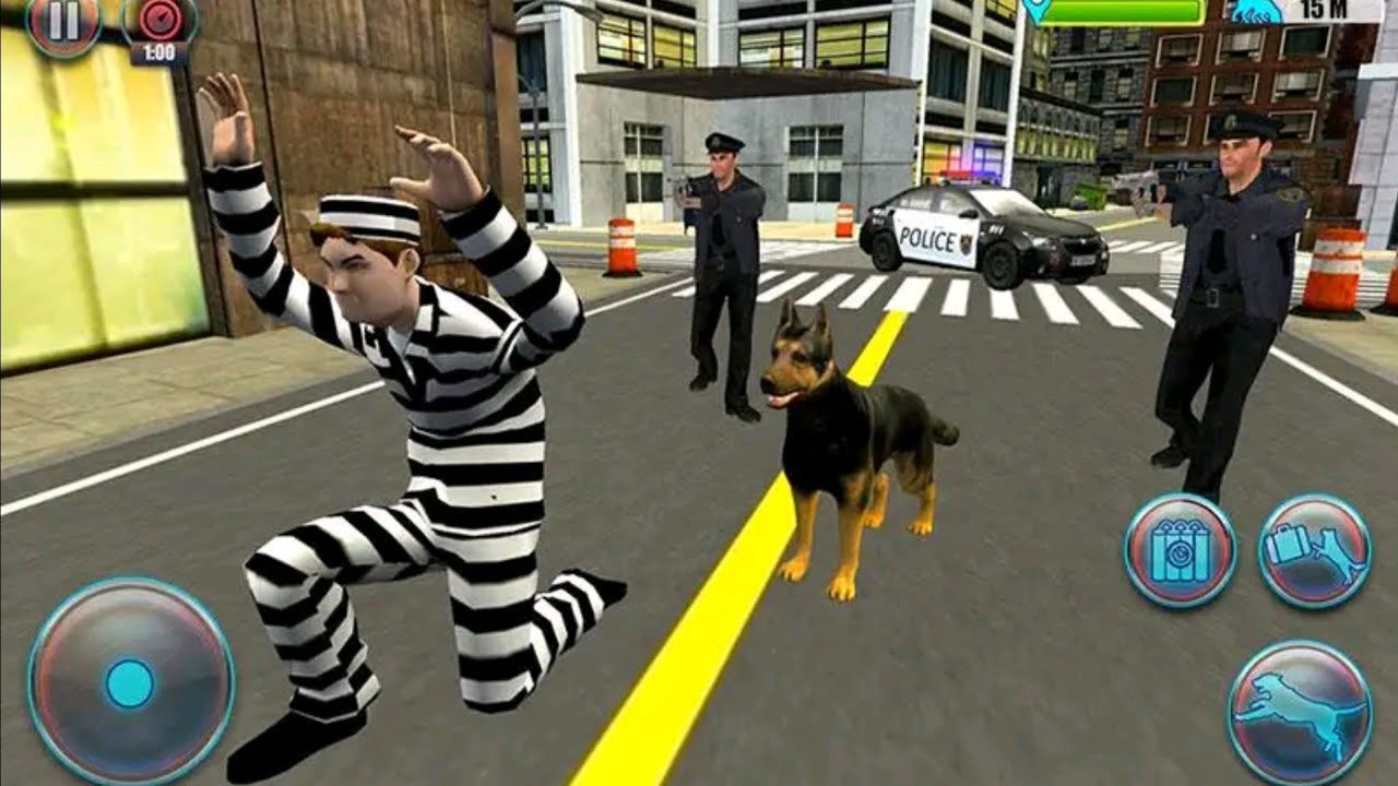 पुलिस वाले कुत्ते का गेम खेलें। NY City Police Dog Simulator 3D Android ...