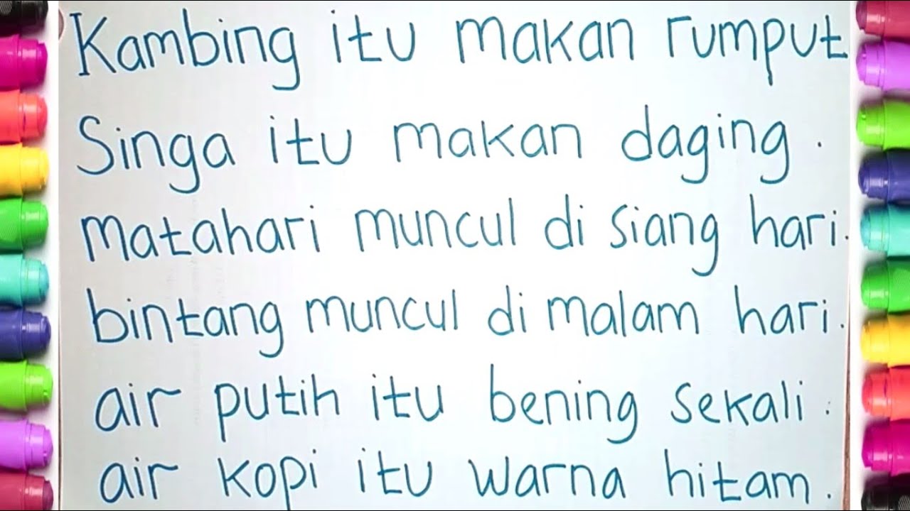 BELAJAR MENULIS DAN MEMBACA KALIMAT DENGAN MUDAH UNTUK ANAK PAUD, TK ...