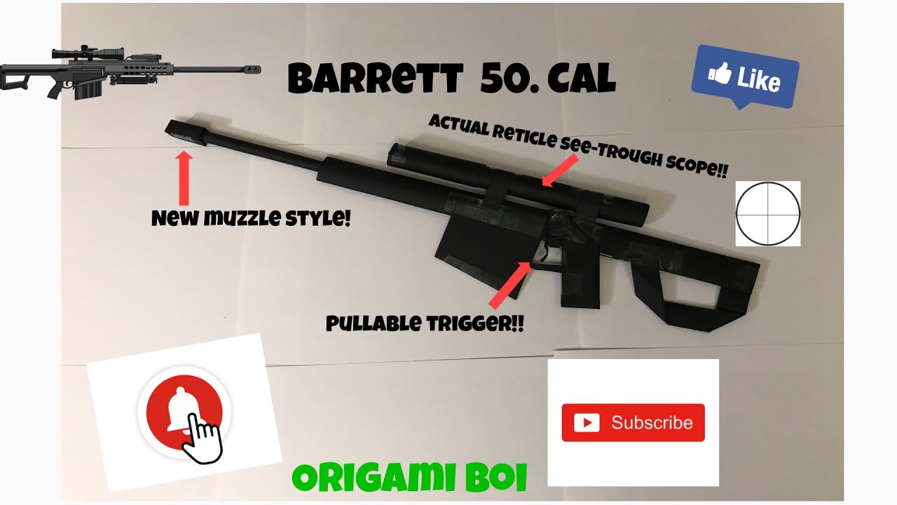 How To Make A Paper Barrett 50. Cal Sniper (Origami Boi) - YouTube