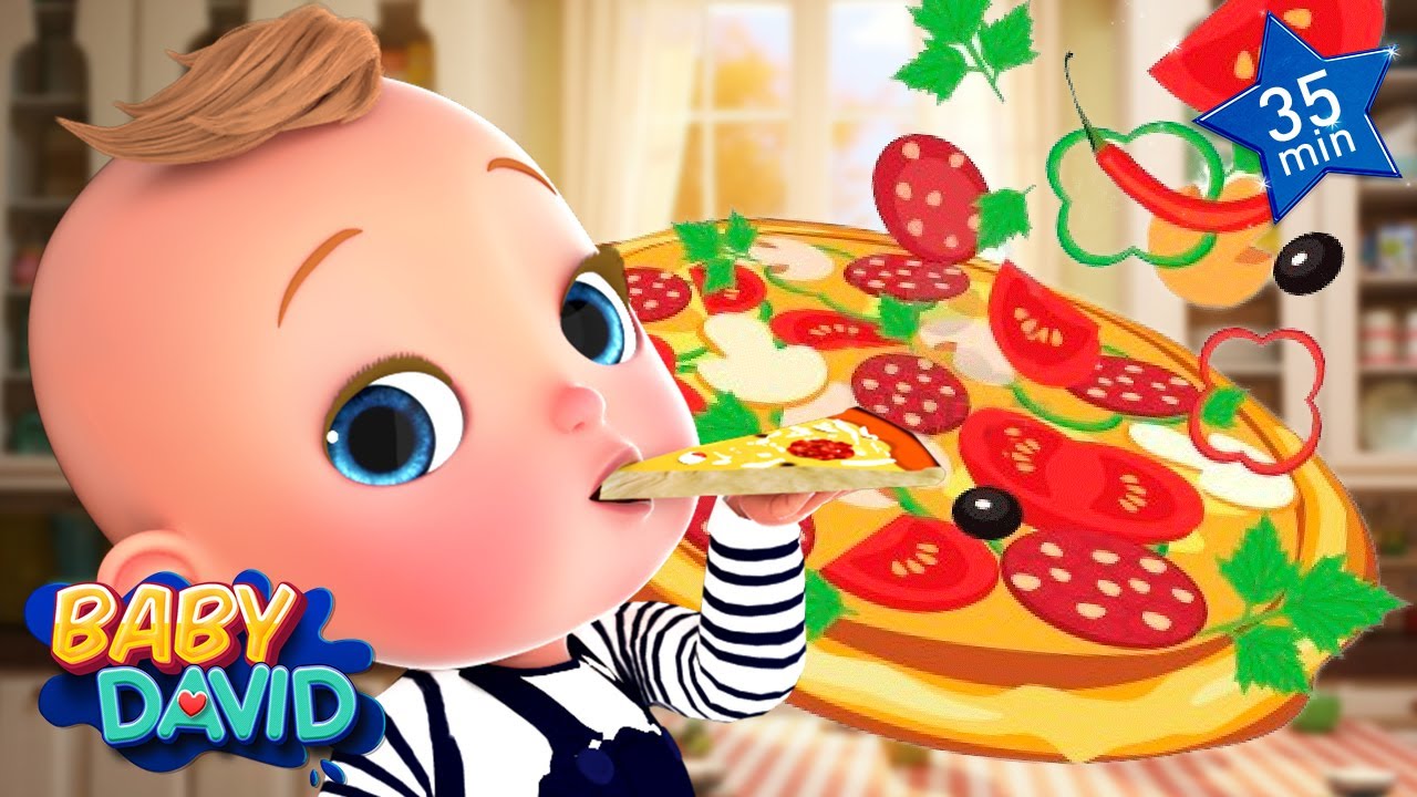 Baby David Learns to Make Pizza + more Kids Songs and Nursery Rhymes ...