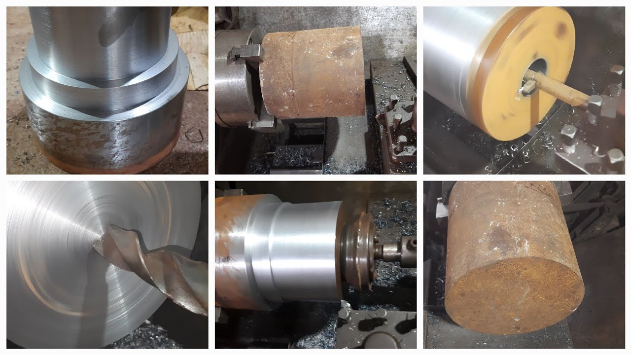 lathe machine work 60kg big bar machining #video youtube shoot - YouTube