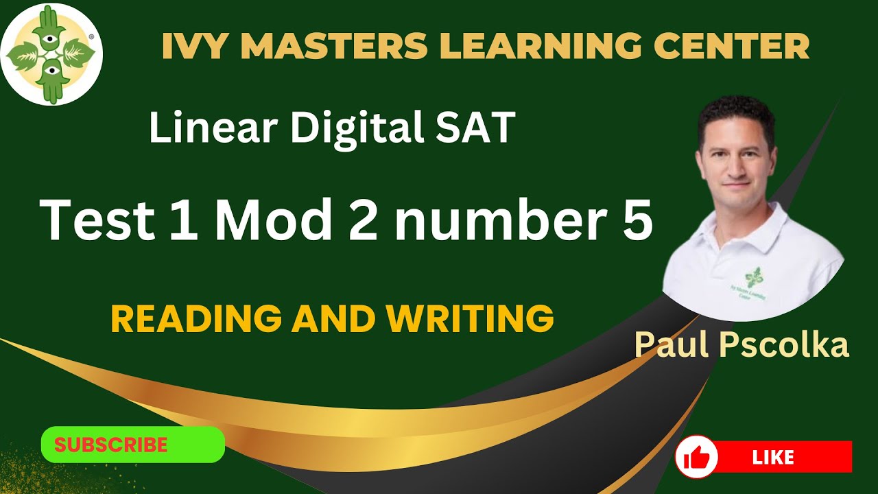 Linear Digital SAT reading and writing practice test 1 module 2 number ...