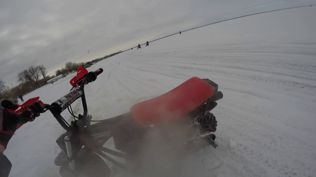Mini Bikes On Ice - YouTube