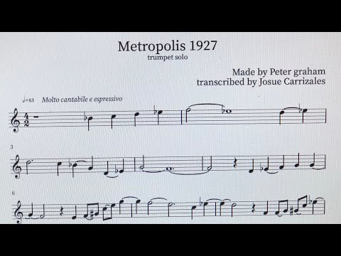 Metropolis 1927 trumpet solo transcription.