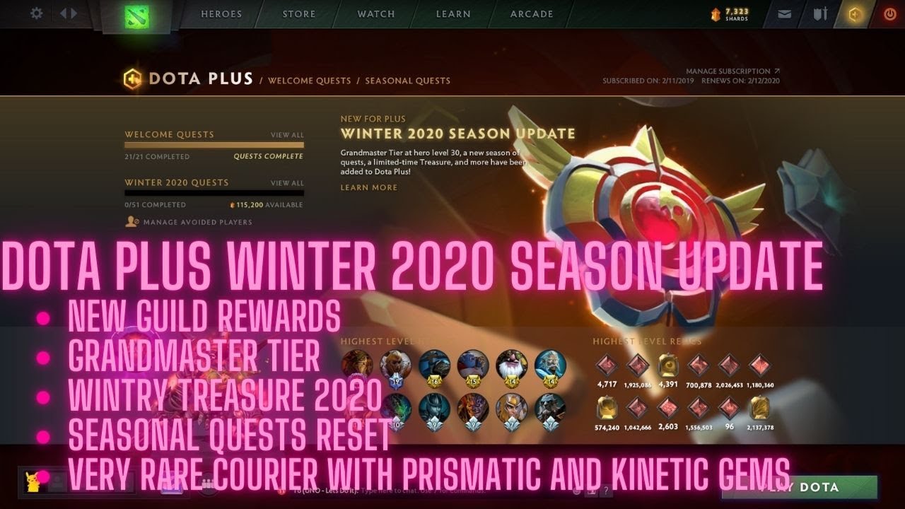 Dota Plus Winter 2020 Season Update | Wintry Treasure 2020 Chest ...