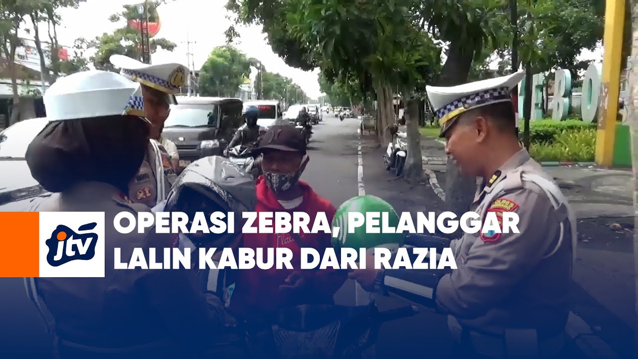Operasi Zebra, Pelanggar Lalin Kabur Dari Razia - YouTube