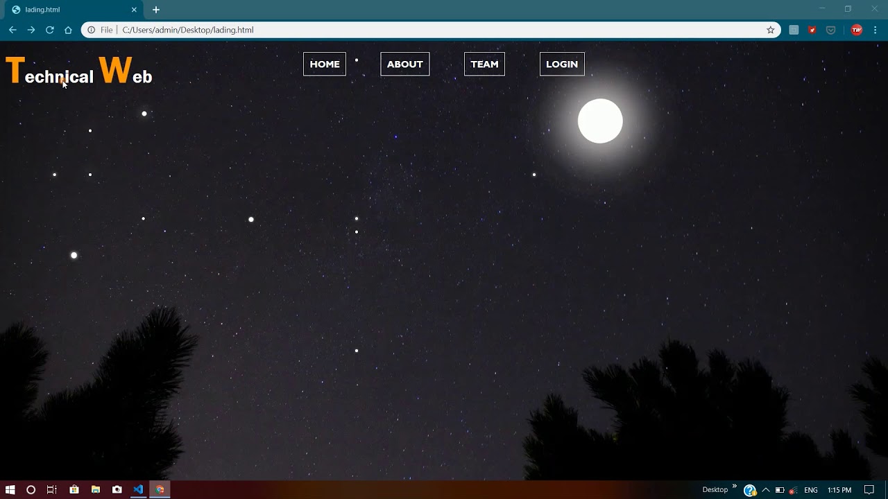 Moon stars effect with HTML & CSS #technicalweb - YouTube
