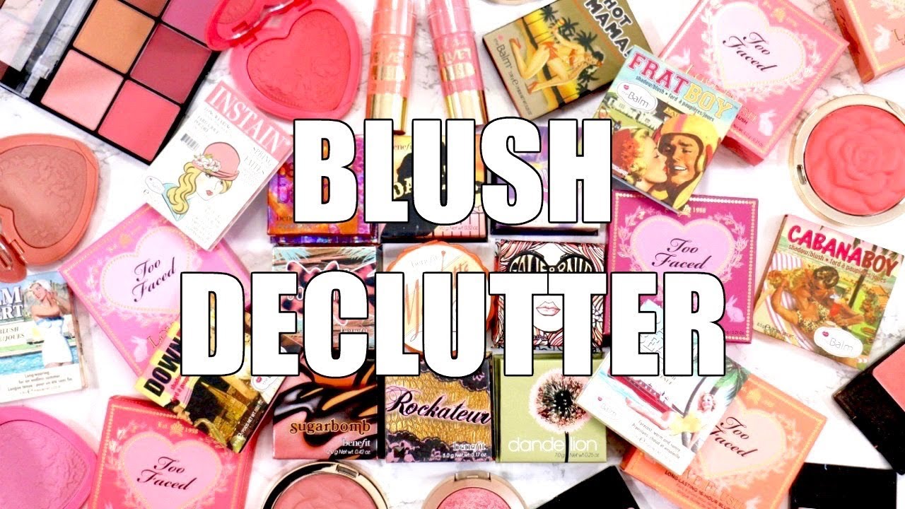 Decluttering Makeup Collection 2017 || Blushes Declutter & Purge - YouTube