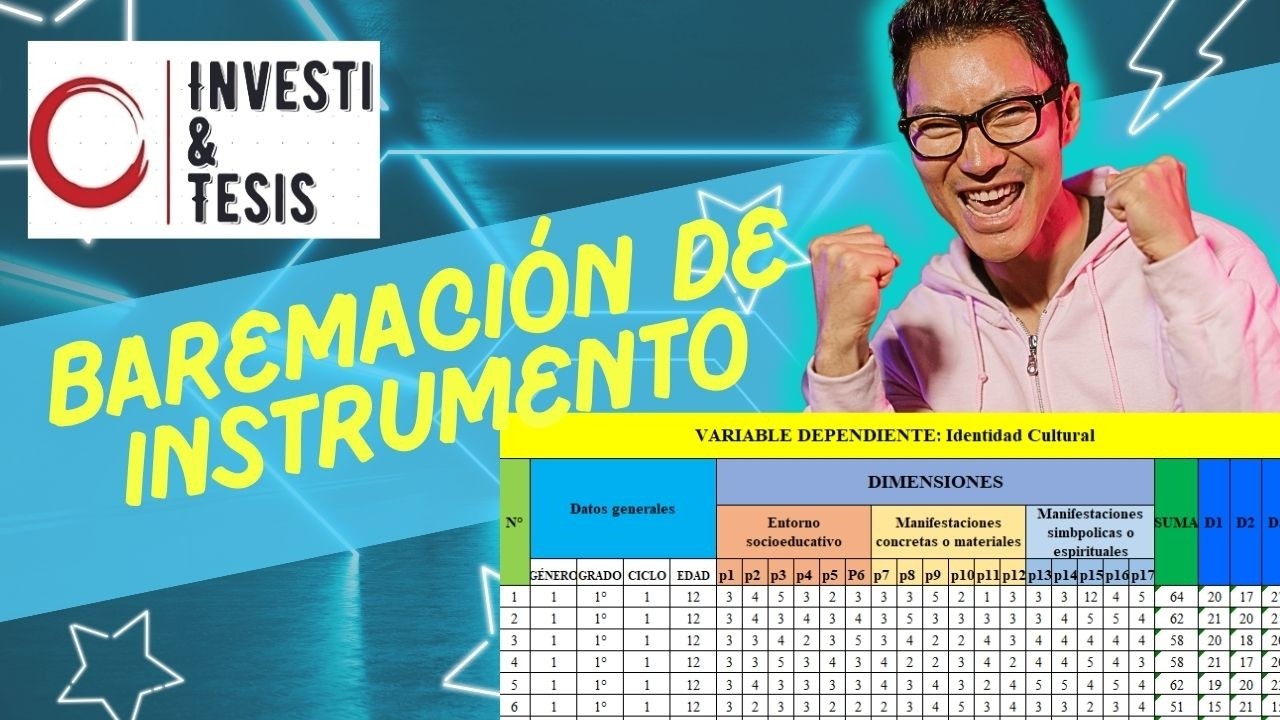 Cómo hacer BAREMOS para TESIS en Excel , niveles y rangos - YouTube