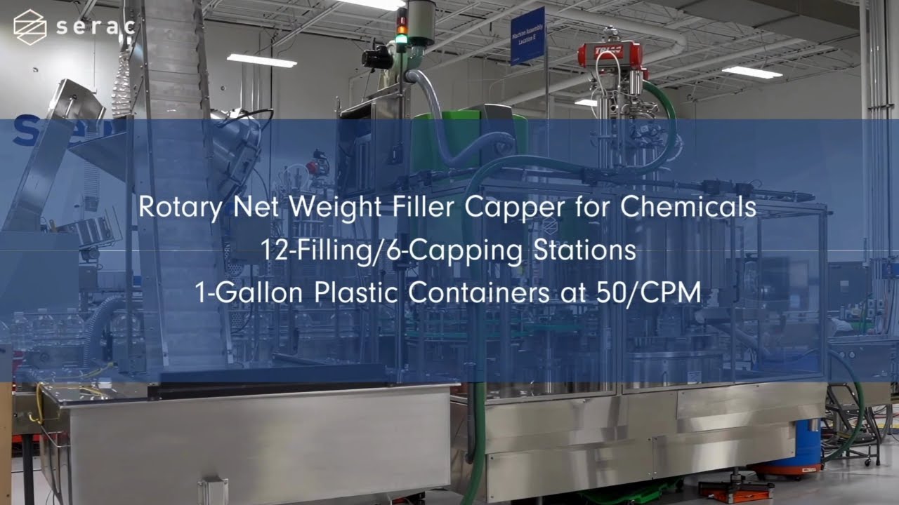 Rotary Net Weight Filling Capper for Chemicals - YouTube