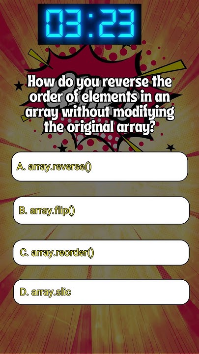 How do you reverse the order of elements in an array without modifying the original array? - YouTube