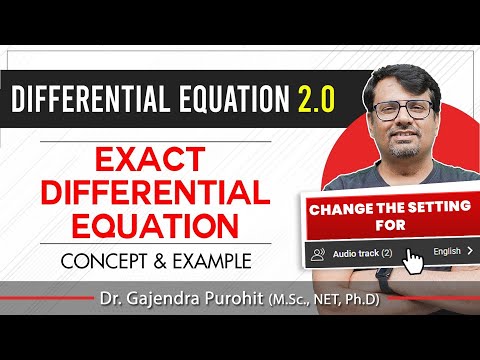 Differential Equation | Exact Differential Equation - Concept & Example By GP Sir
