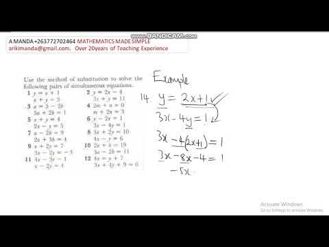 Simultaneous equations Substitution 1 - YouTube