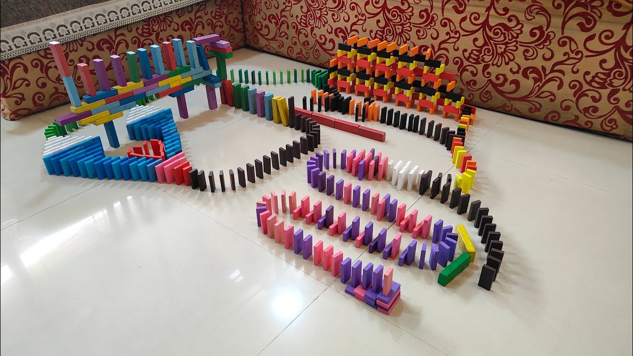 Colorful Domino setup | 400+ dominoes | inspired by @bendomino1218 ...