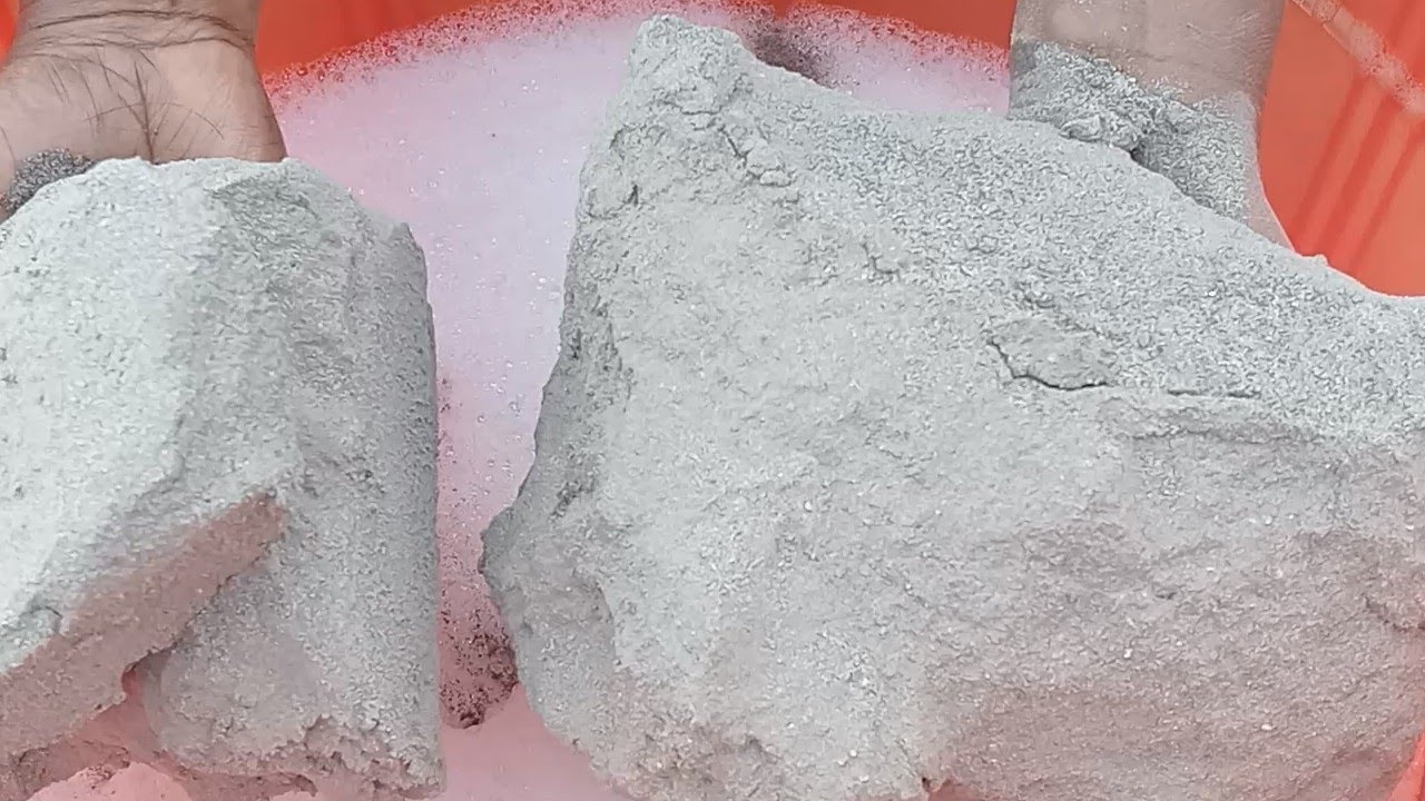 ASMR very soft sand hee sand paste play dipping crumble in lots of ...