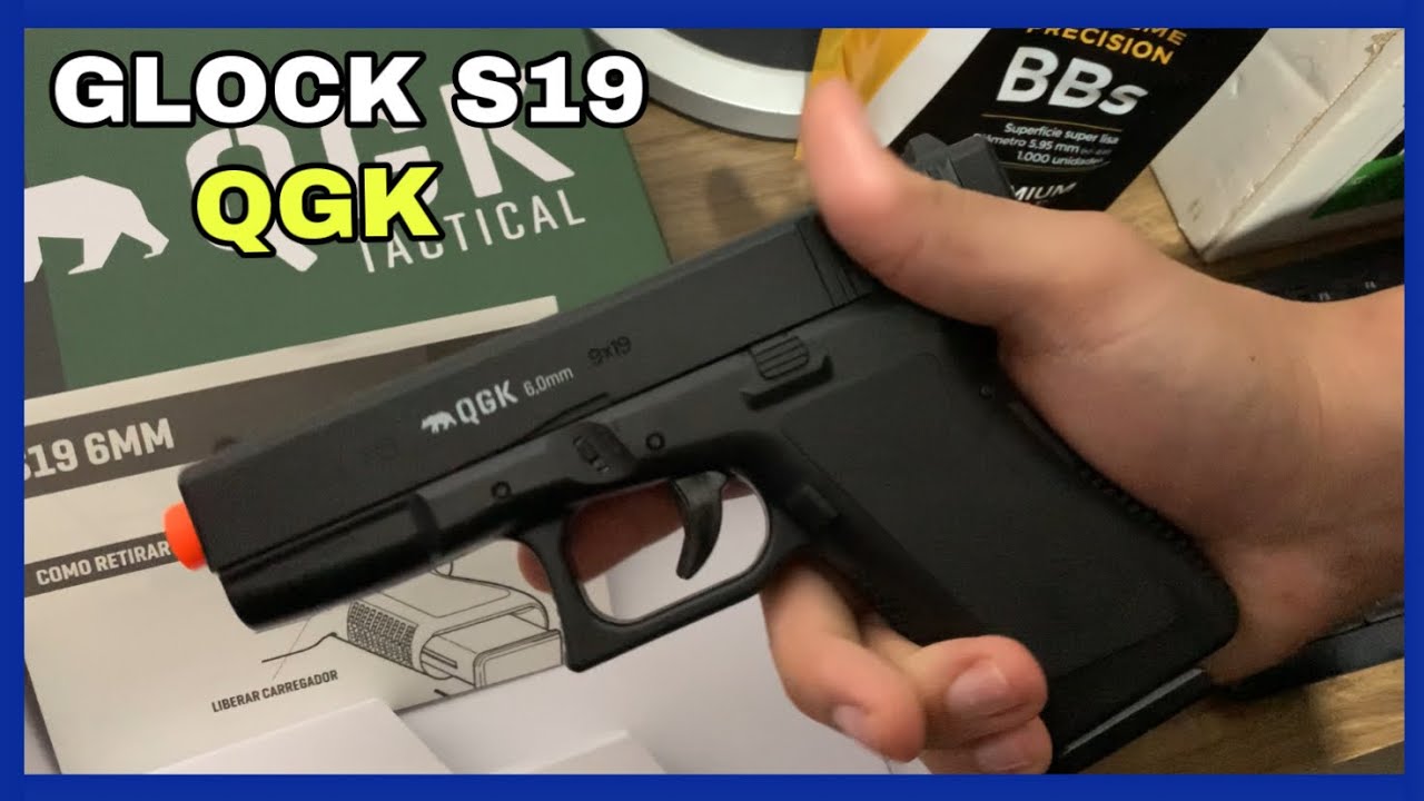 GLOCK S19 G19 DA QGK Pistola airsoft Spring REVIEW e primeiras ...