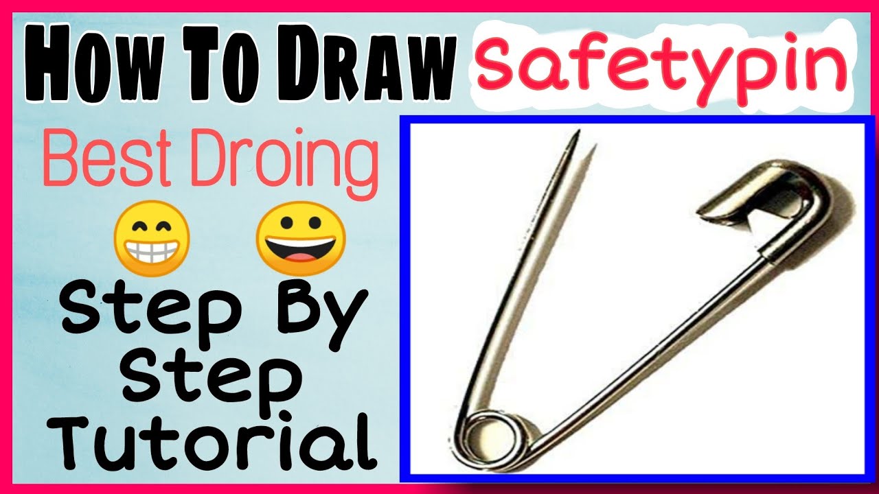 how to draw a safety pin easy drowing step by step / safety pin droing ...