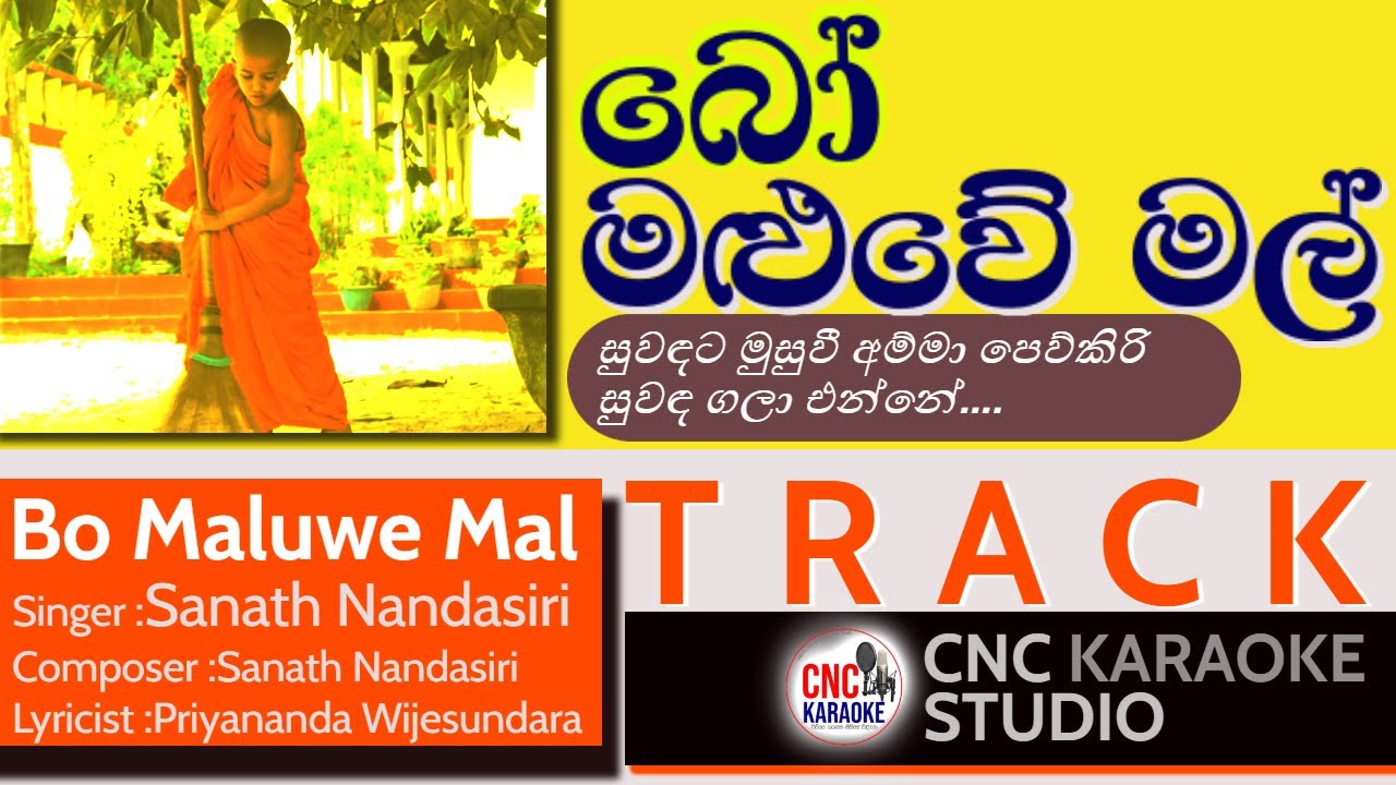 Bo Maluwe Mal - Sanath Nandasiri | බෝ මළුවේ මල් | Backing Karaoke Track ...