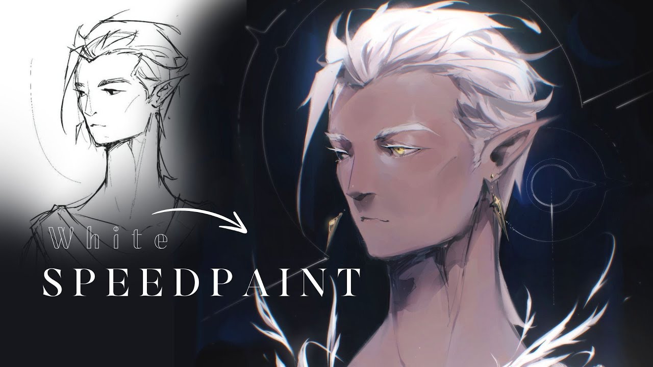 White self-portrait Procreate speed painting 【time-lapse】 - YouTube