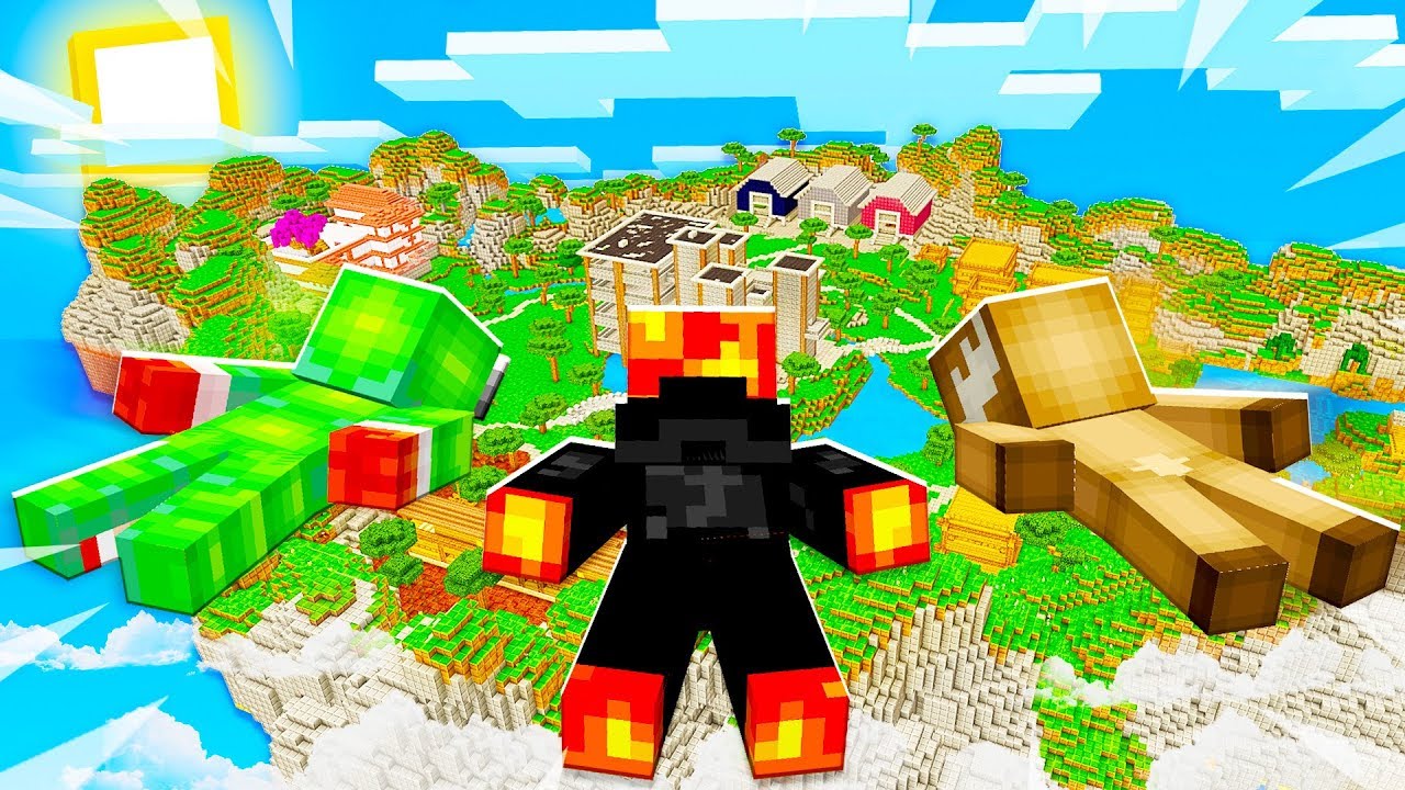 MINECRAFT BATTLE ROYALE on a SKY BLOCK! (75 Player Challenge) - YouTube