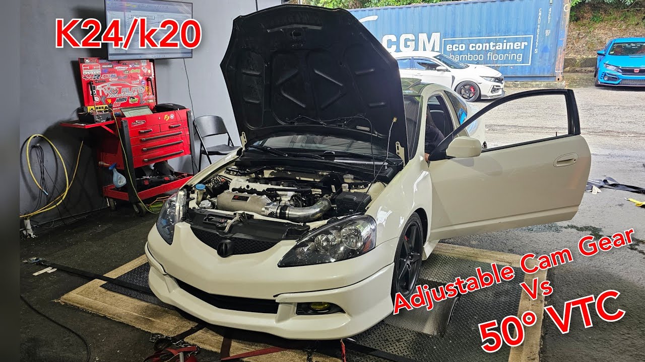K24/K20 RSX Dyno Test 50° VTC vs Adjustable Cam Gear - YouTube