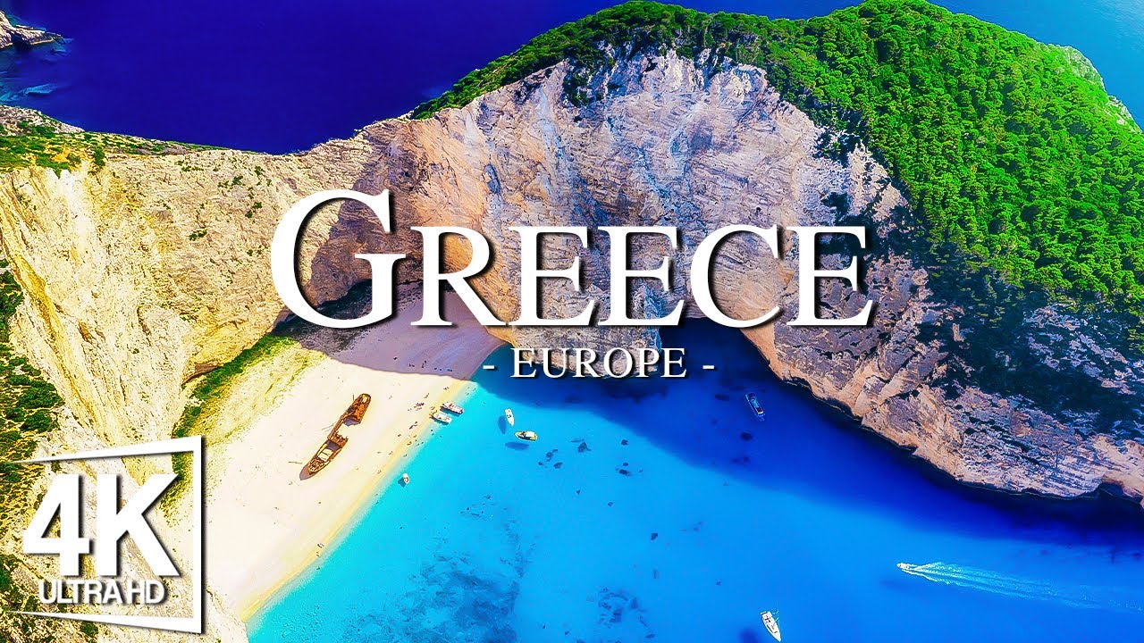 FLYING OVER Greece - Relaxing Music With Beautiful Natural Landscape ...