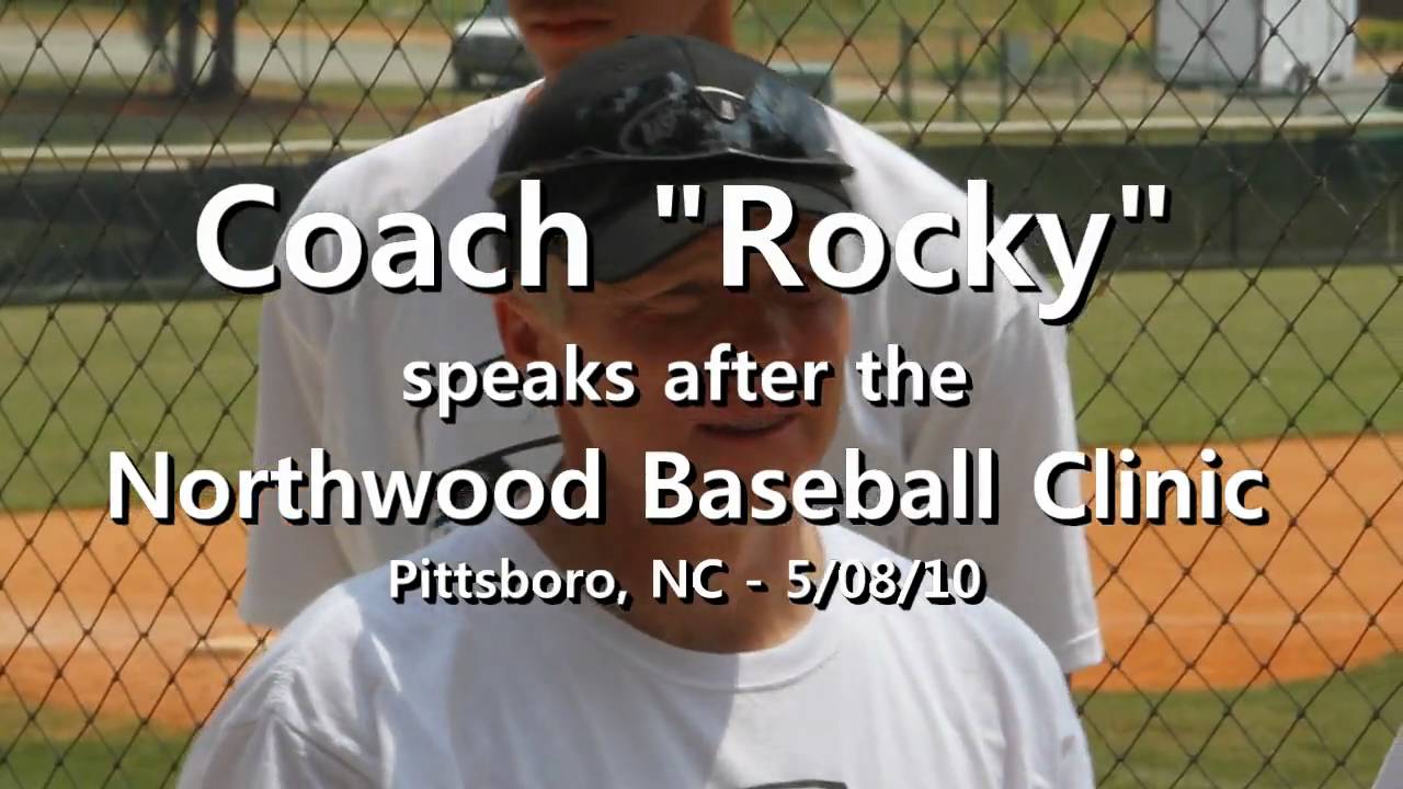 Coach Rocky Coyle speaks after the Northwood Baseball Clinic - YouTube