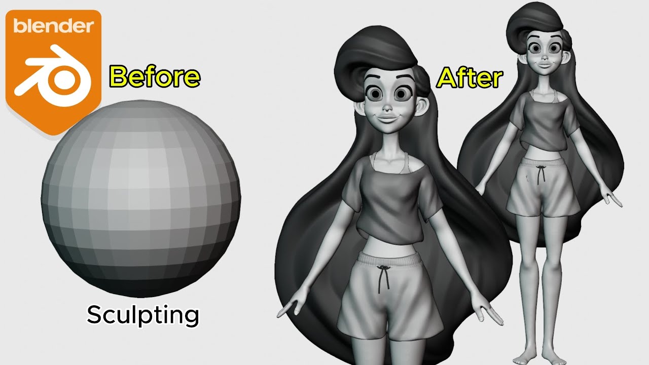 stylized character sculpting in blender #3dart #3dcharacter #blender ...