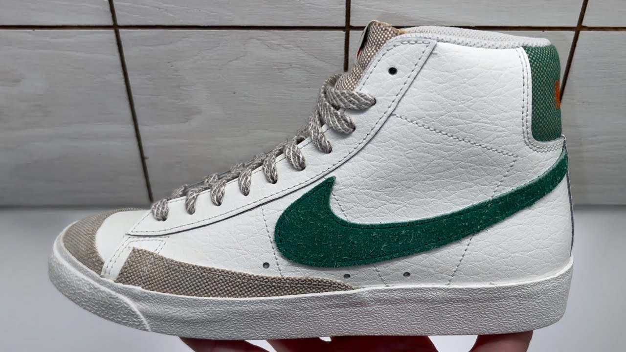 Nike Blazer Mid 77 Vintage White Green Orange Shoes - YouTube