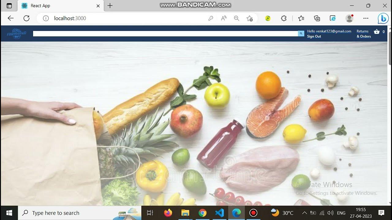 E grocery mart using React JS, javascript, - YouTube