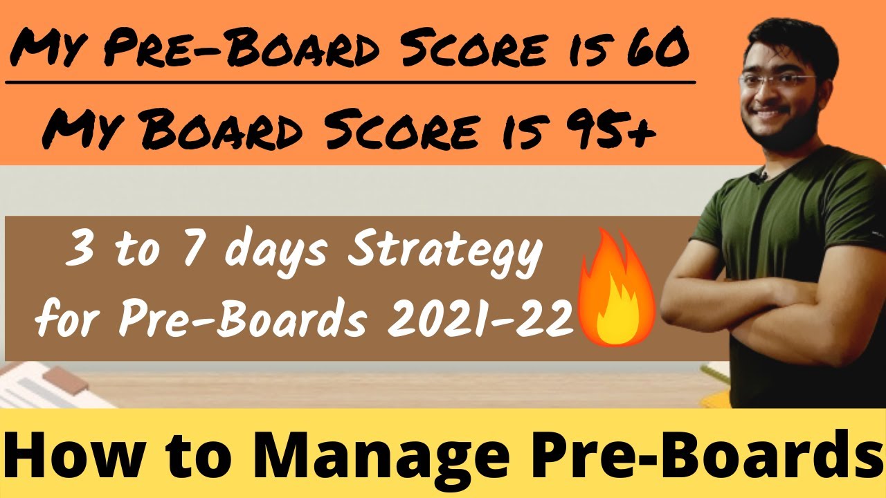 How to Prepare for Pre-boards exam in 3 to 7 days 2022 Class 10 and 12 ...