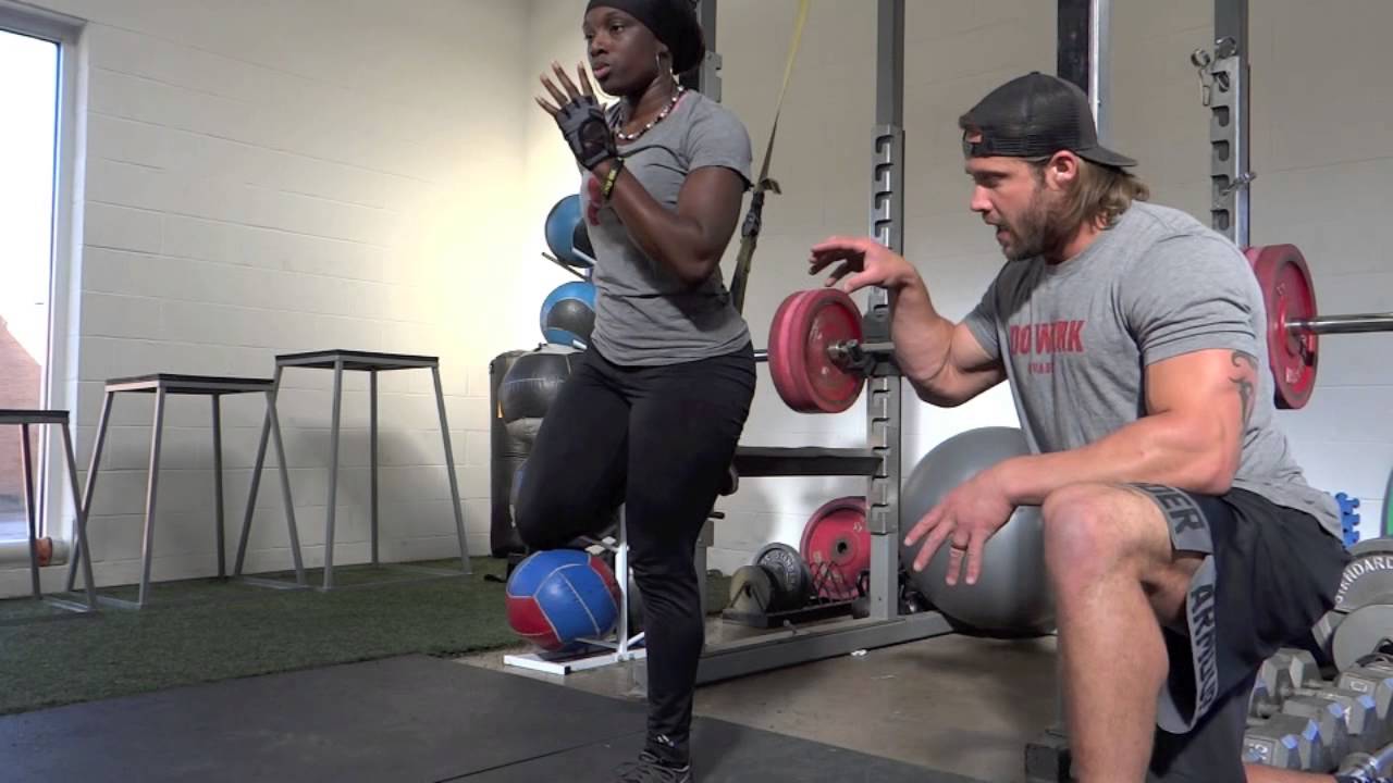 Quadfit - Single Leg Squat with TRX band. Ashley French Jackson and ...