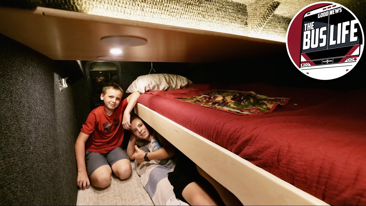 We Built a Basement Bunk Room in our Van Hool Bus Conversion! - YouTube