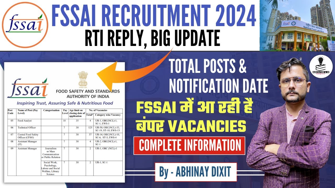 FSSAI Recruitment 2024| FSSAI CFSO Notification 2024 | FSSAI Vacancy ...
