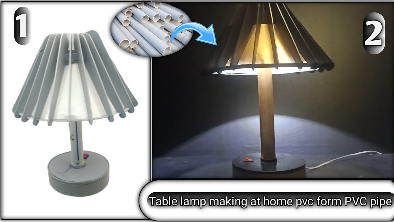Table lamp making at home|how to make study lamp at home - YouTube