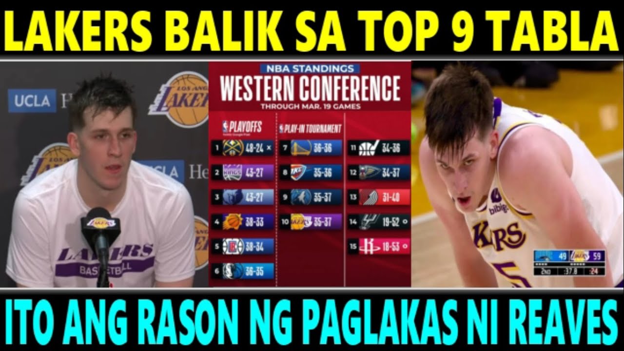 SWERTE! LAKERS PASOK sa PLAYOFF PICTURE BALIK TOP 9 sa WEST | RASON sa ...