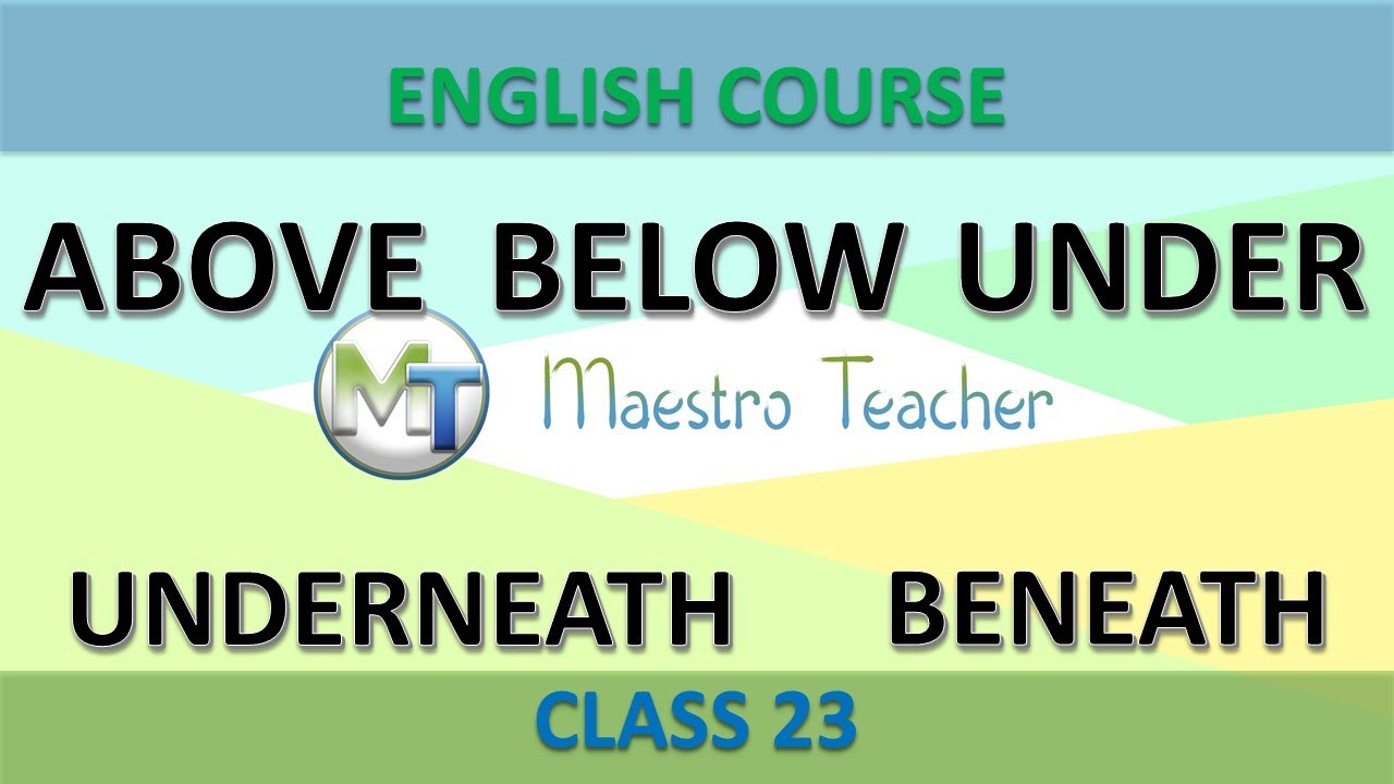 MT. CLASS 23. ABOVE, OVER, BELOW, UNDER, UNDERNEATH AND BENEATH. - YouTube