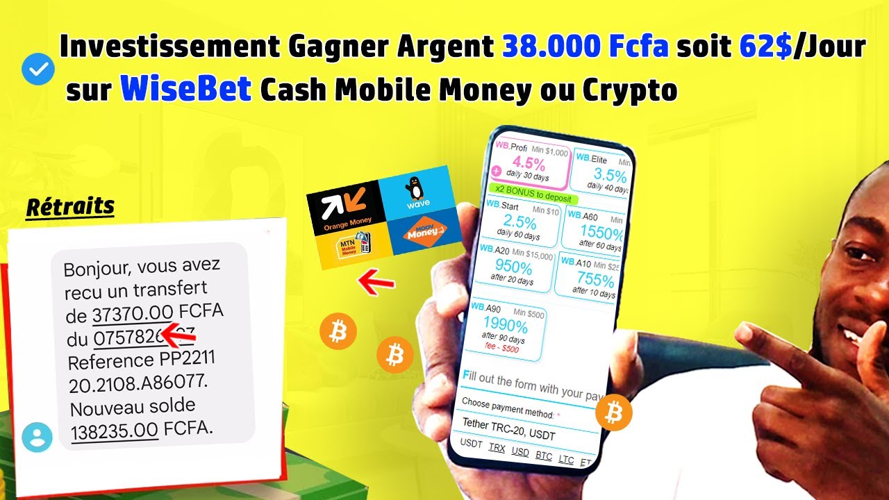 Ce site Investir: Gagner Argent Mobile Money 38.000 Fcfa = 62 $/Jour ...