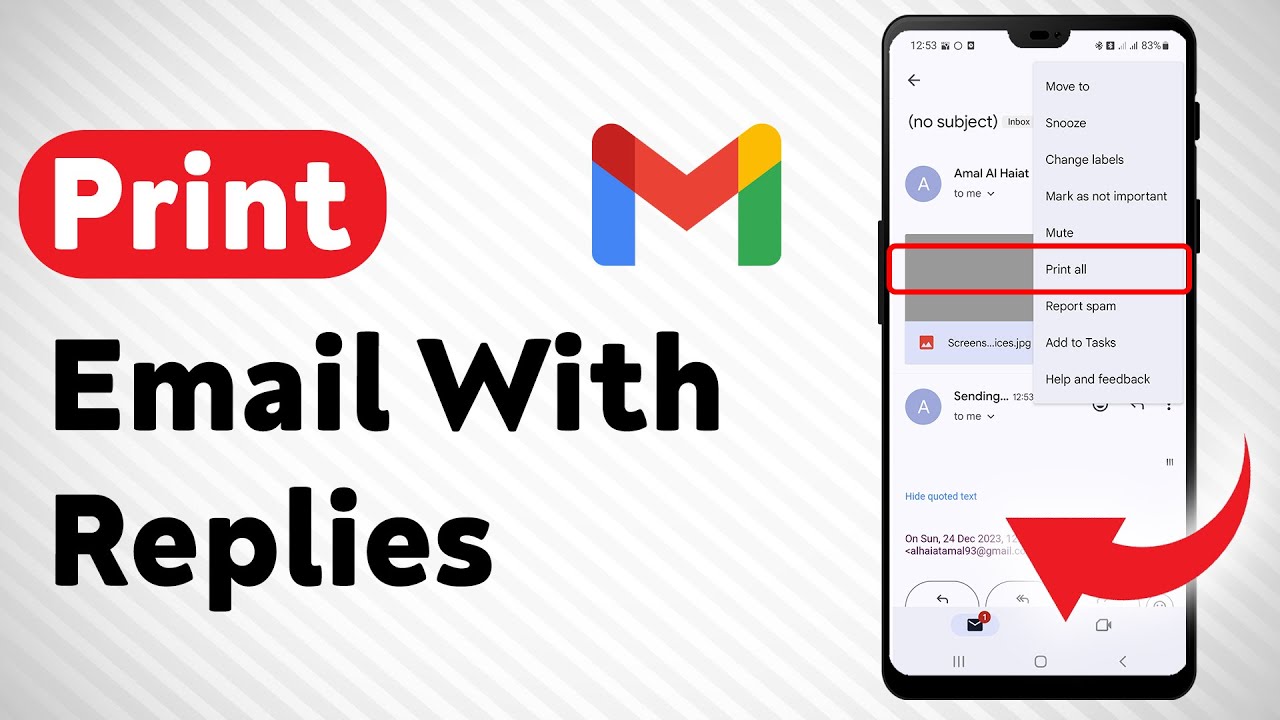 How To Print An Email With Replies in Gmail - Full Guide - YouTube