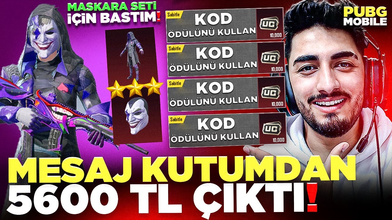 PUBG MOBİLE 'DAN 5600 TL KAZANDIM! HEPSİNİ MASKARA SETİNE BASTIM! SONUÇ ...