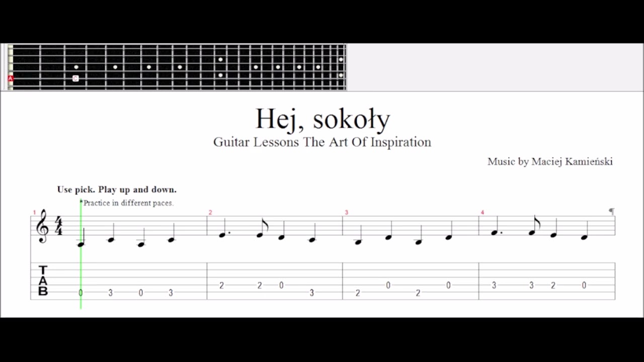 Hej, Sokoły [easy GUITAR TUTORIAL TAB or MUSIC SHEET] - YouTube