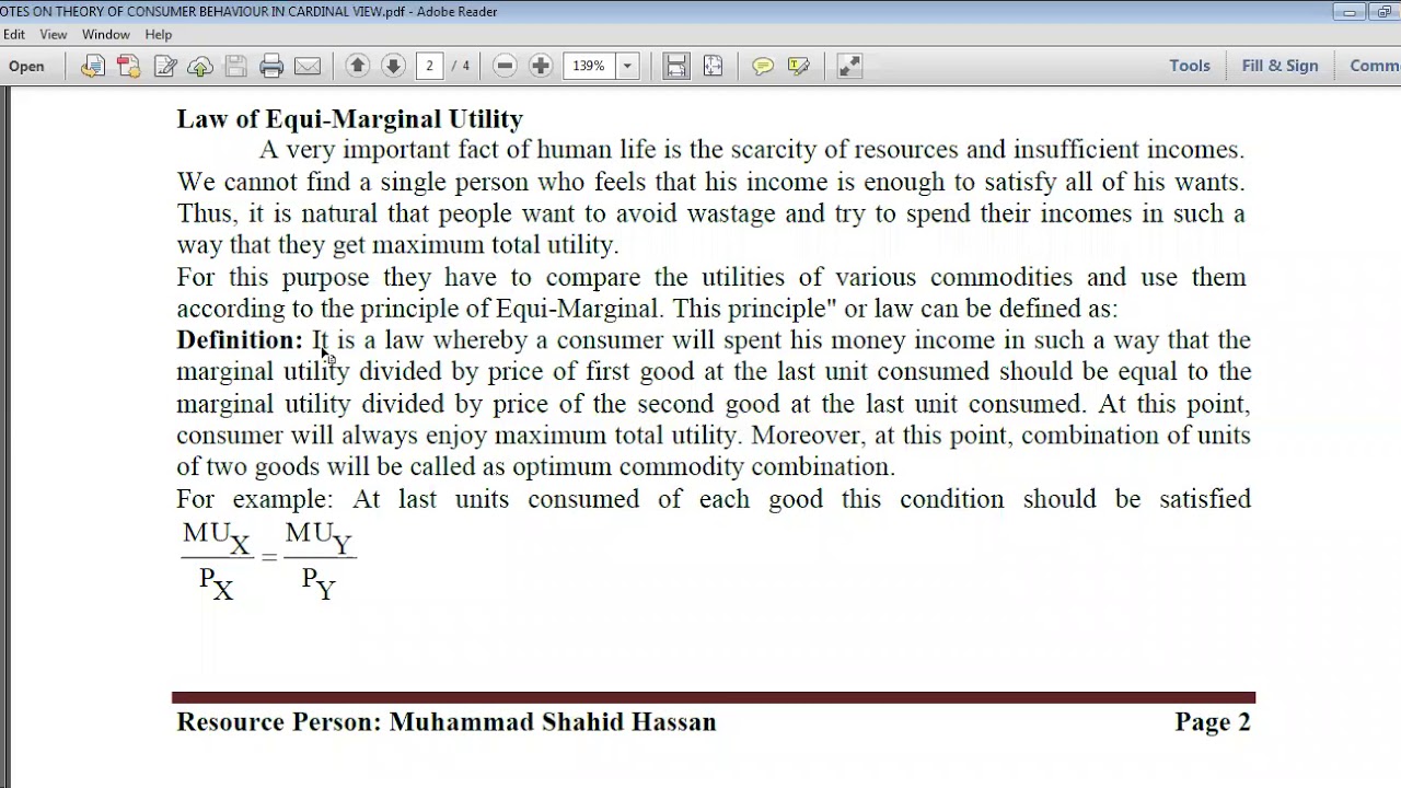 Law of Diminishing Marginal Utility, Law of Equi-Marginal Utility and ...