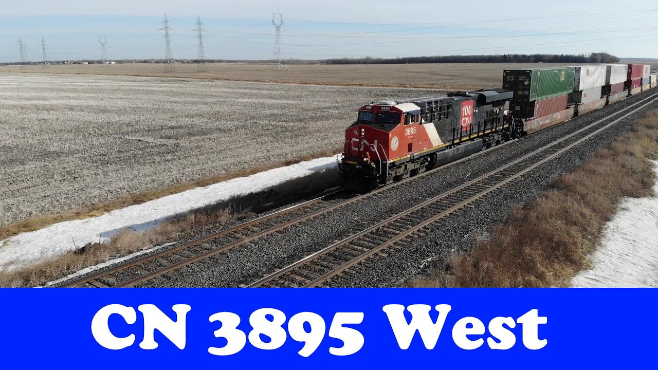 CN 3895 West at Mile 16 outside Winnipeg 20210313 - YouTube