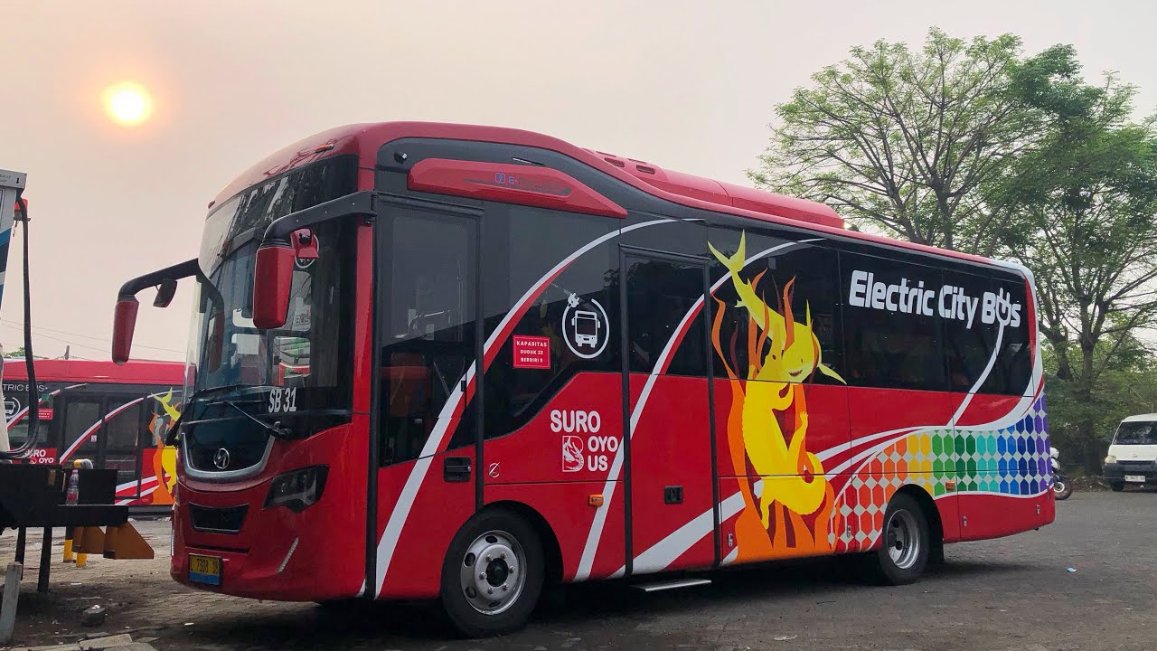 PERDANA 🔥🔥🔥 NAIK BUS LISTRIK SUROBOYO BUS RUTE TERBARU DARI BUNGURASIH ...