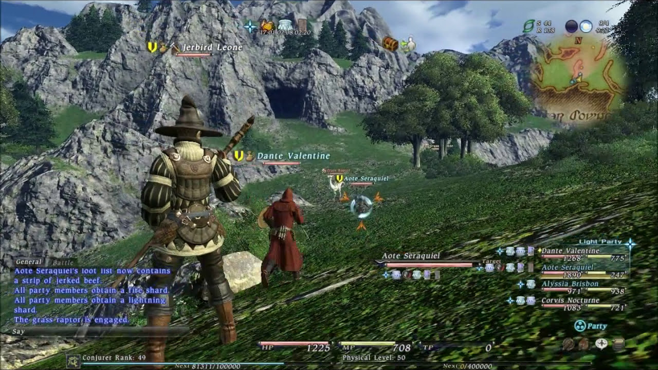 Final Fantasy XIV 1.0 - Grass Raptor Grind (Rank 50 Conjurer Obtained ...