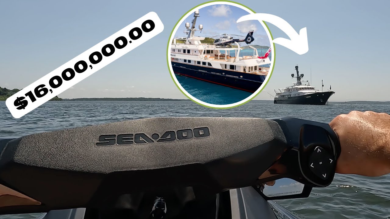 Took my seadoo to a 16 million dollar yacht. - YouTube