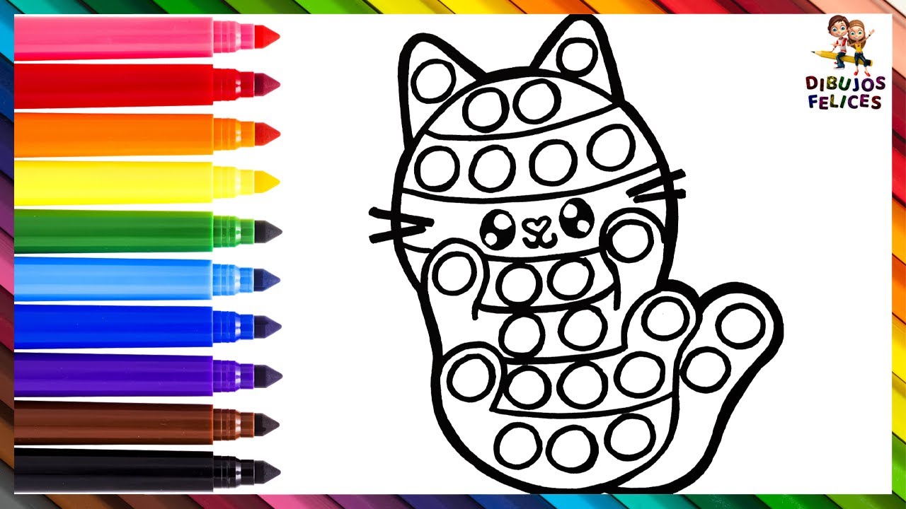 Dibuja y Colorea Un Arcoiris Gato POP IT 🐱🐈🌈 Dibujos Para Niños - YouTube
