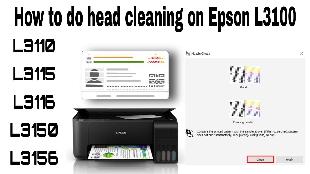How to do Head Cleaning in Epson & Canon Color Printer ..(Fix Poor ...